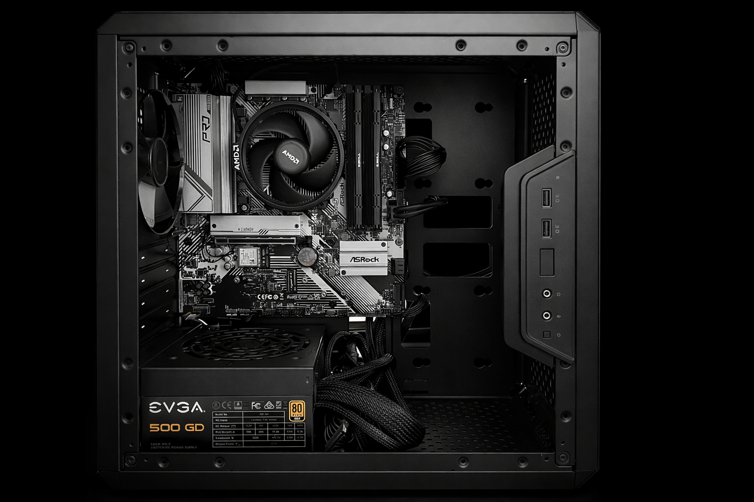 Modern minimal office desk with a compact sleek computer