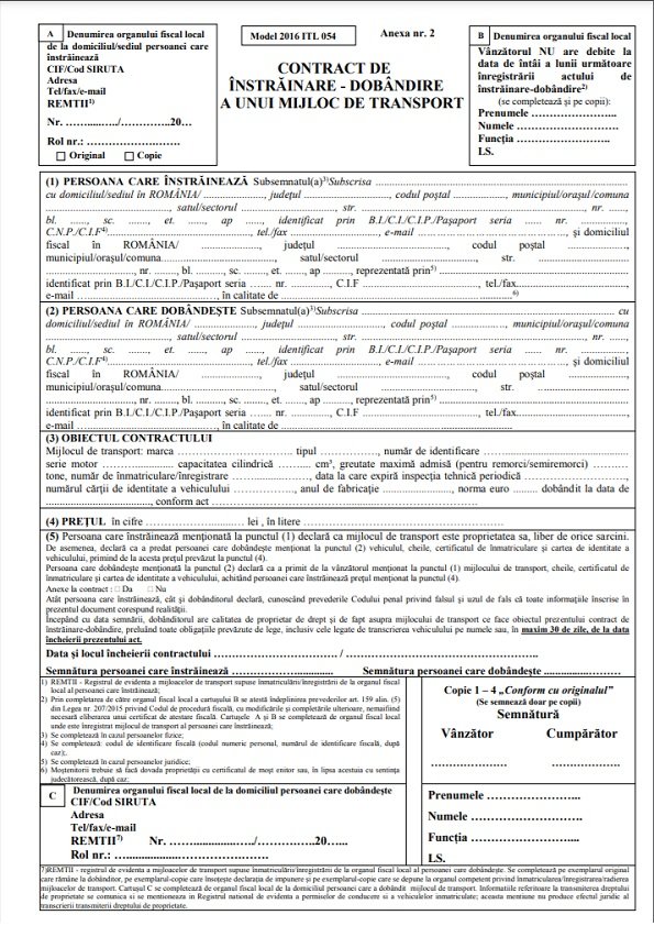 Contract Vânzare-Cumpărare Auto | Model 2025 DRPCIV Online