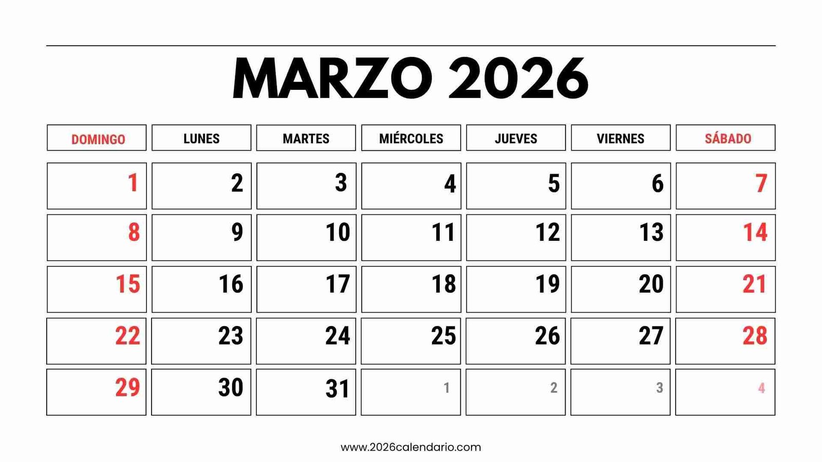 Calendario 2026