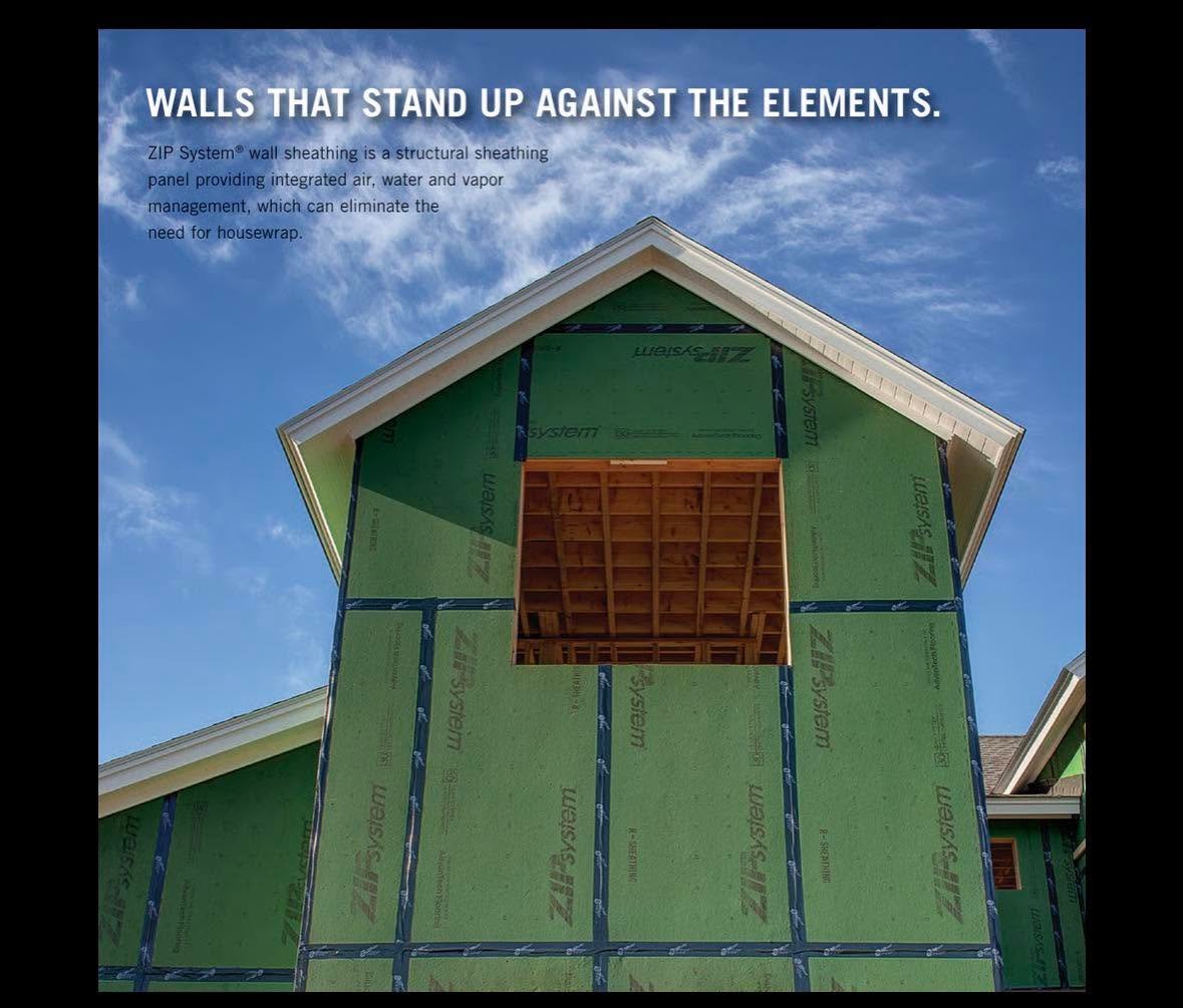 ZIP System wall sheathing panels in exterior construction showing ...